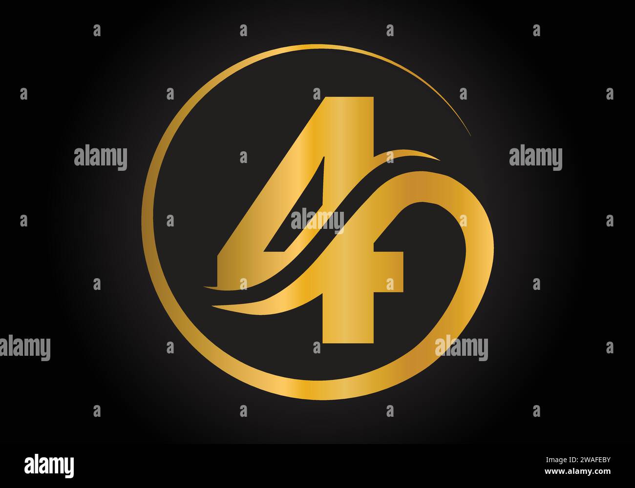 4 Letter Logo with Golden Luxury Color and Monogram Design Vector ...