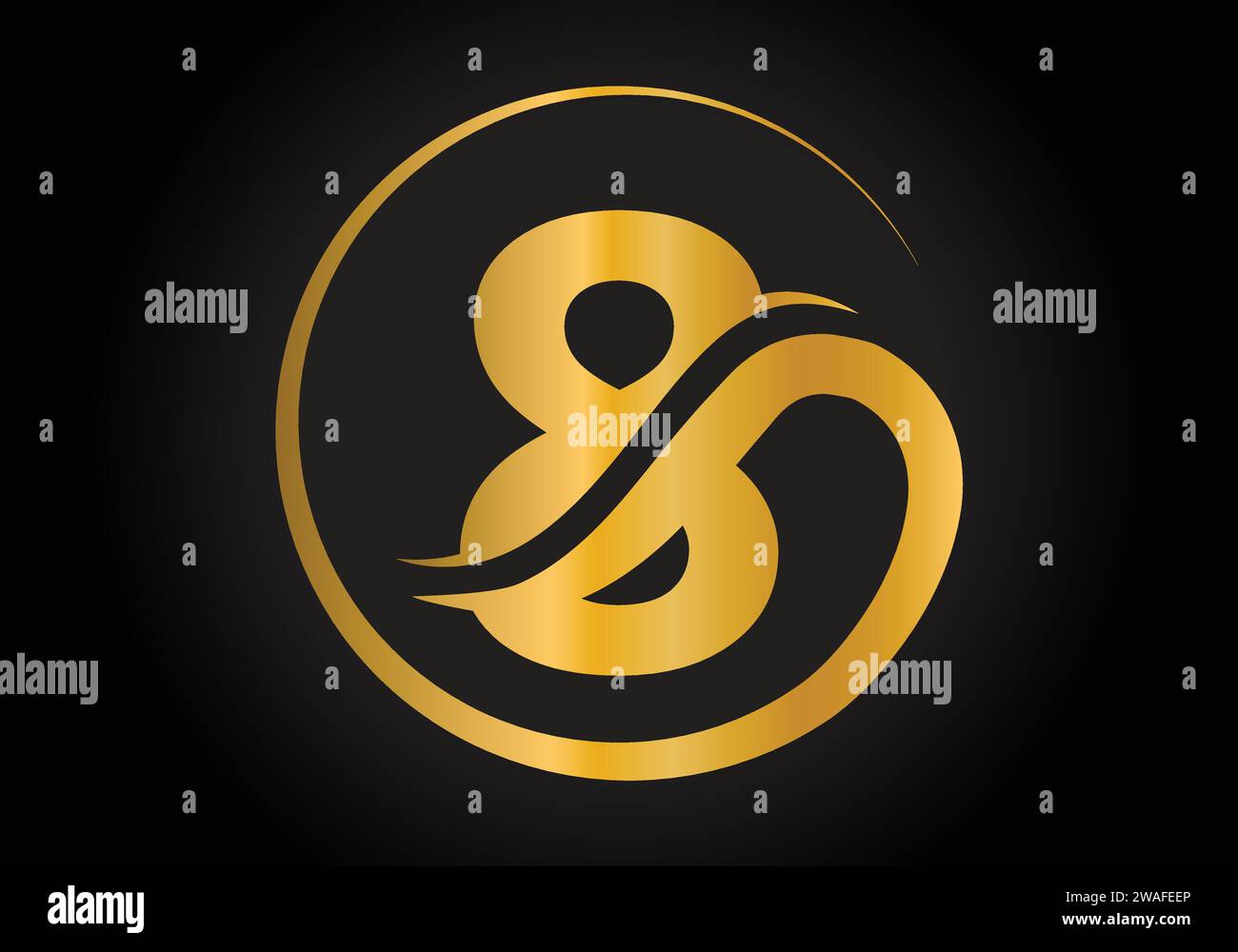 8 Letter Logo with Golden Luxury Color and Monogram Design Vector ...