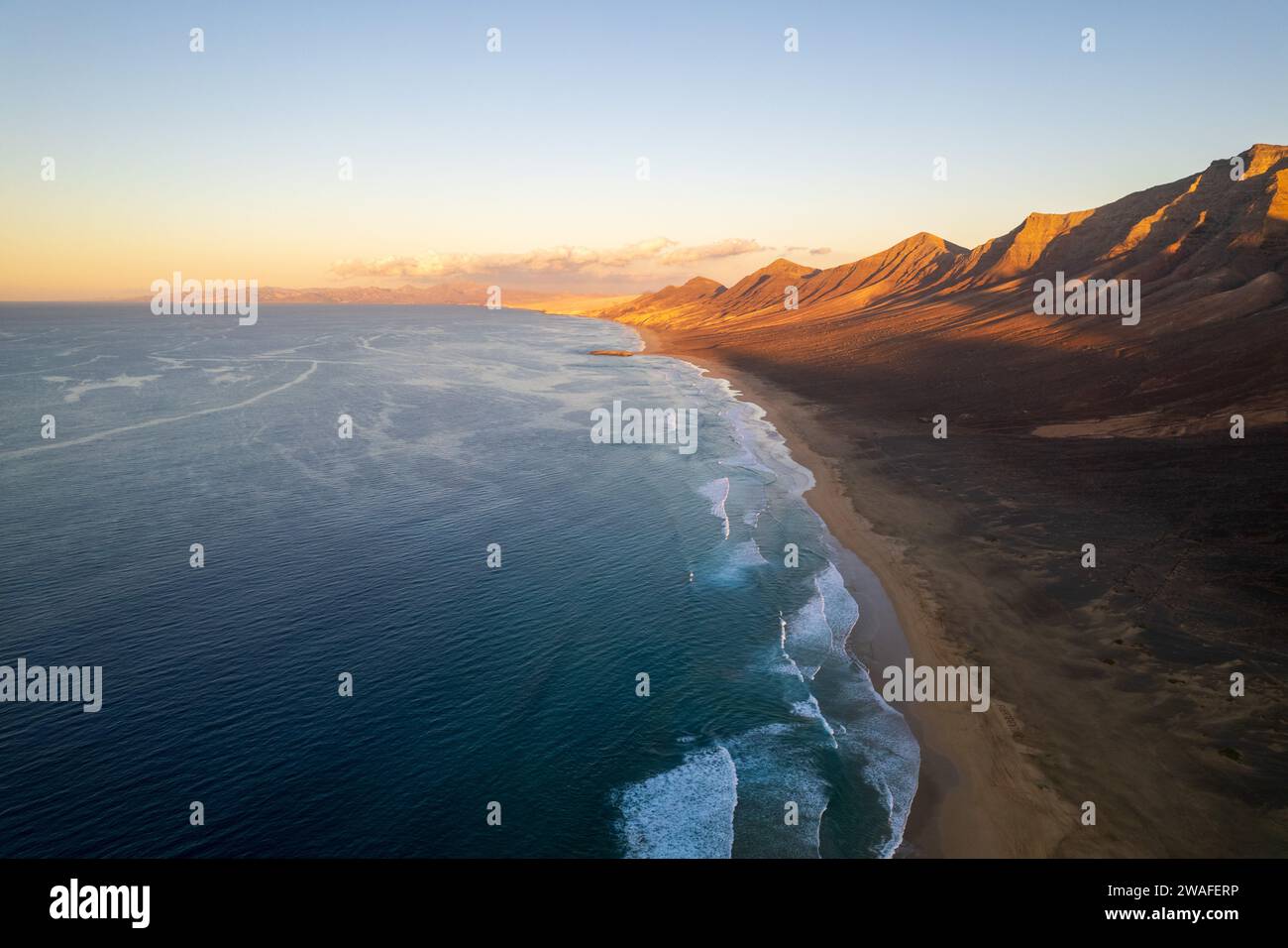 Aerial view of Cofete beach at Fuerteventura Stock Photo - Alamy