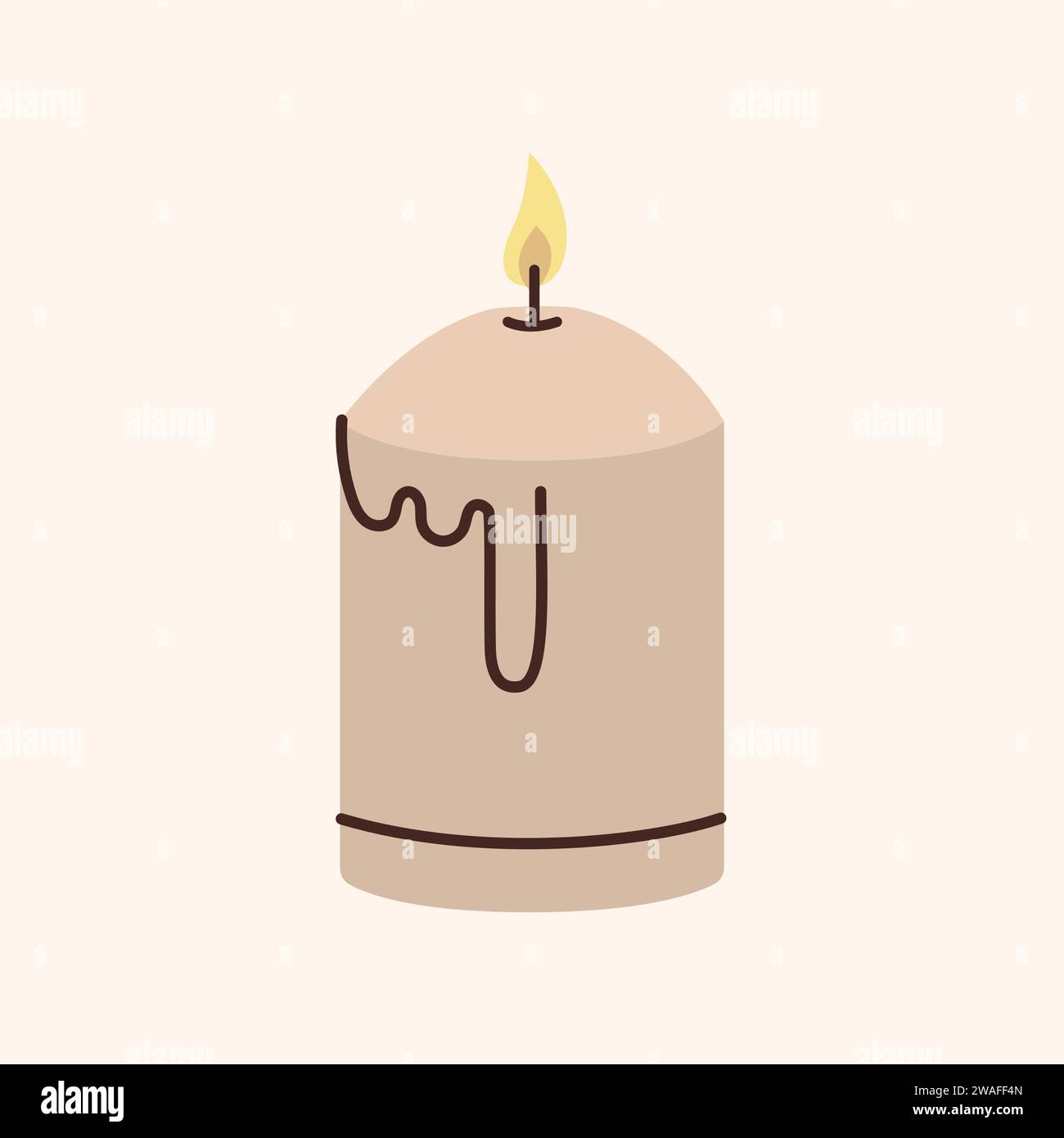 Soy wax candles flat element. Home decorative natural candles. Hand ...