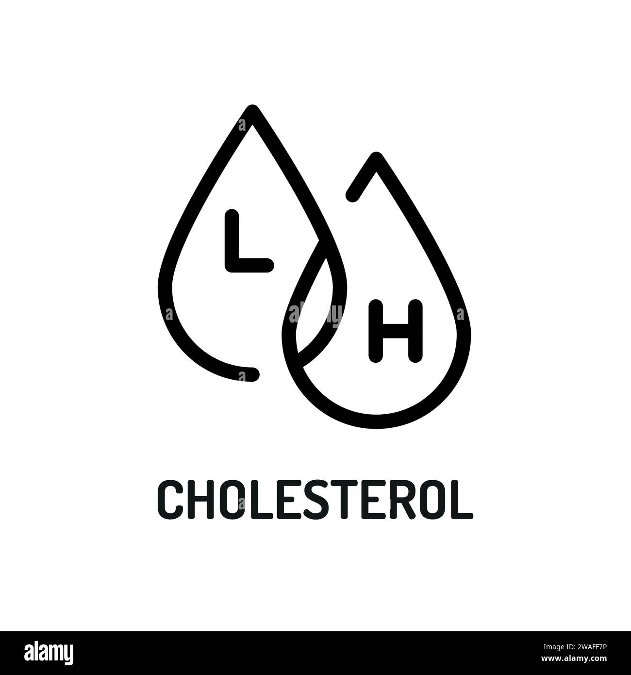 Cholesterol line black icon. Nutrition facts. Daily ingredients and ...