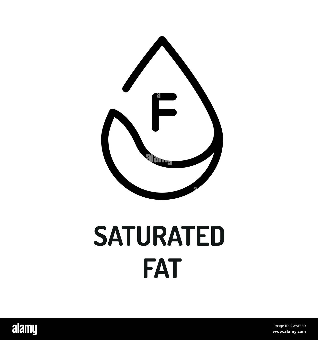 Saturated fat line black icon. Nutrition facts Stock Vector Image & Art ...