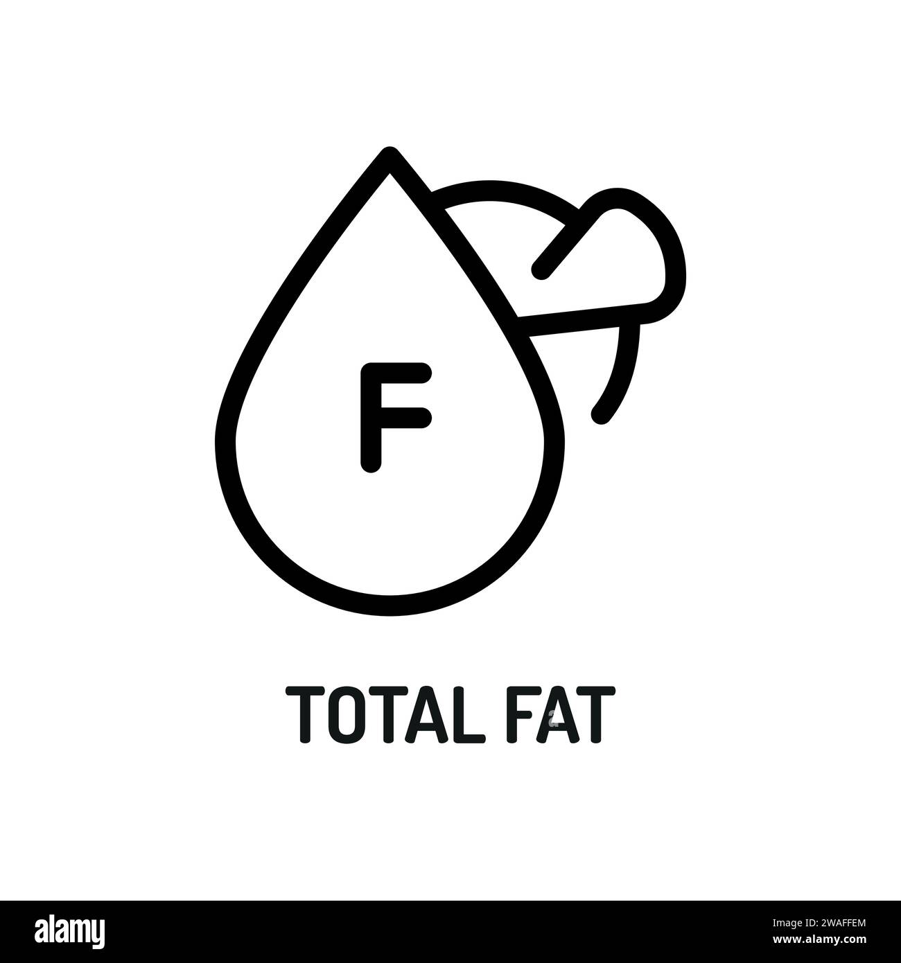 Total fat line black icon. Nutrition facts Stock Vector Image & Art - Alamy