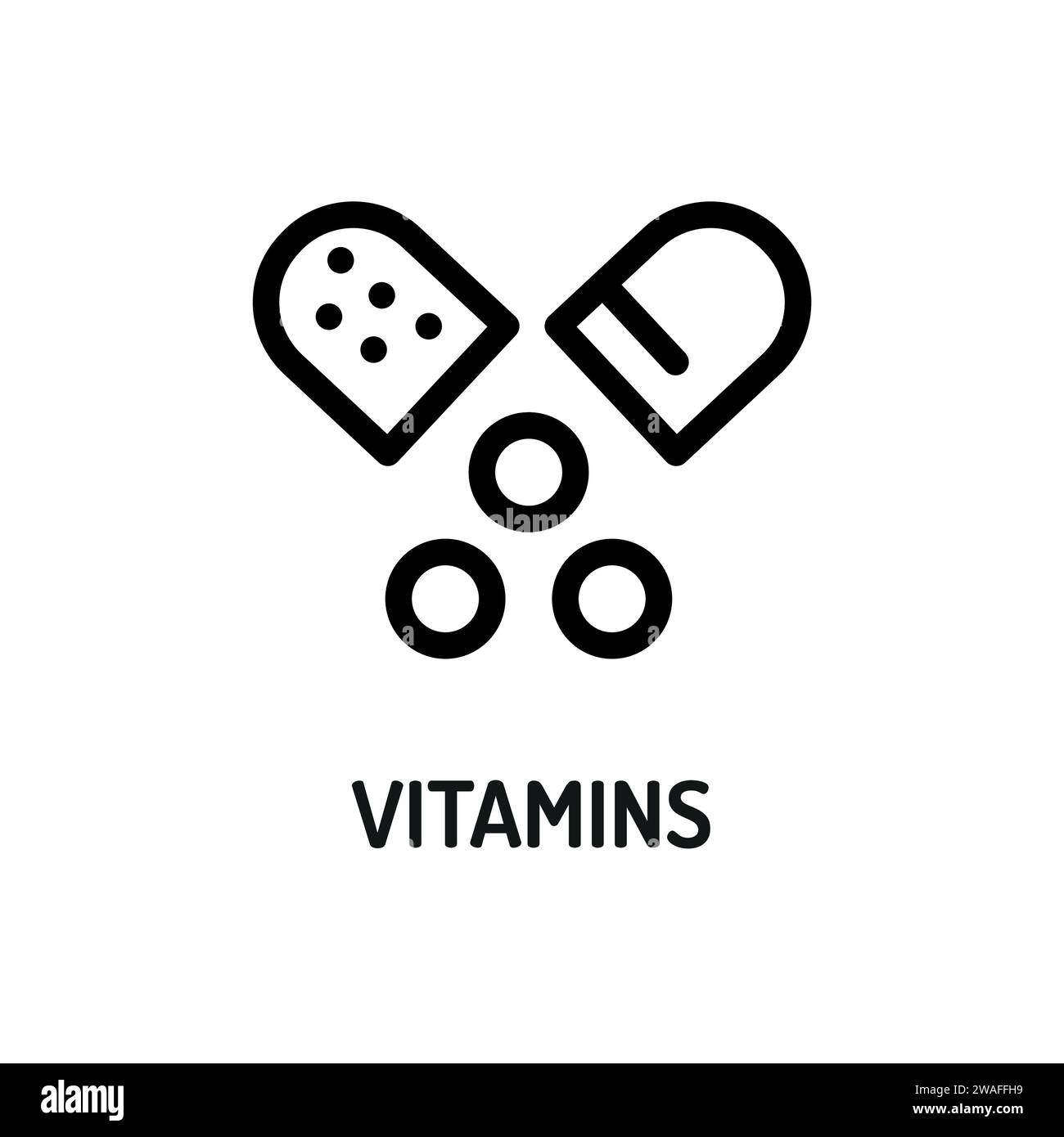 Vitamins line black icon. Nutrition facts Stock Vector Image & Art - Alamy