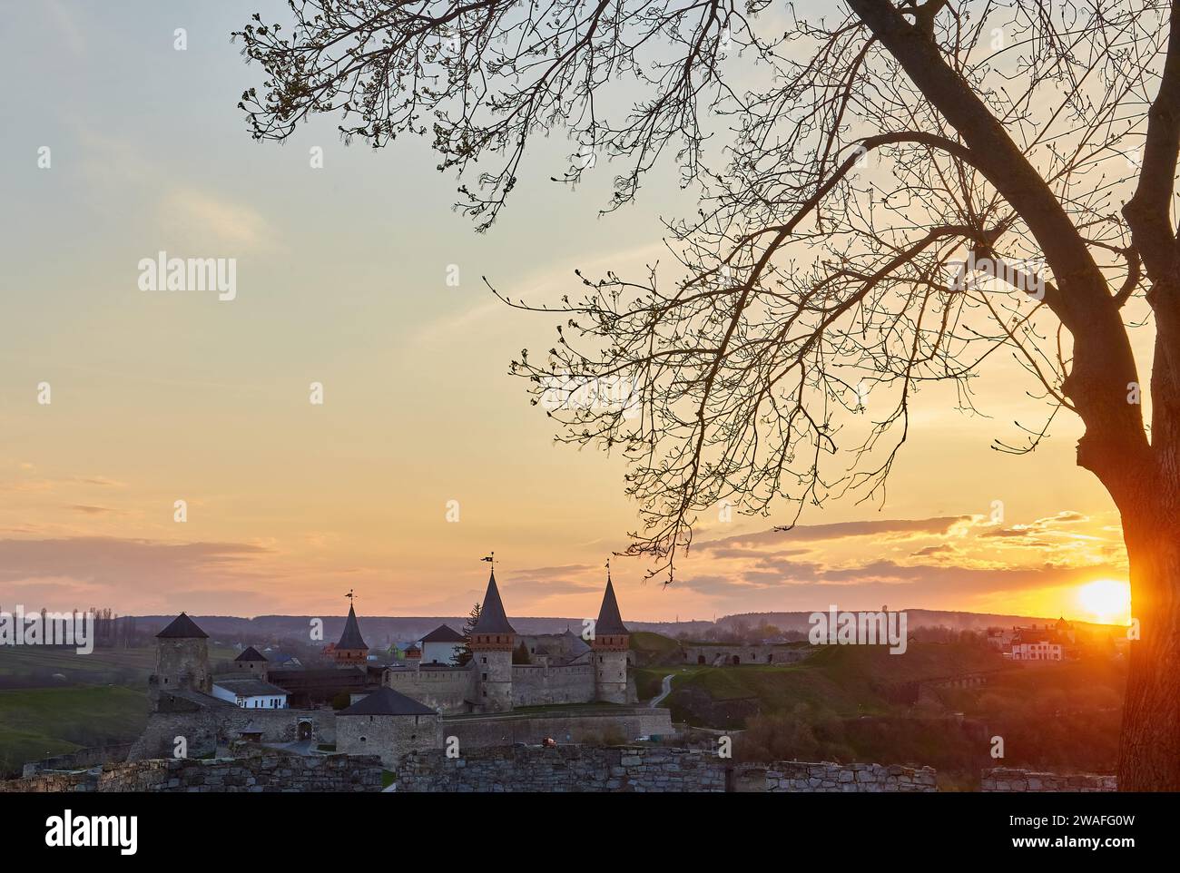 Old Castle medieval castle town of Kamenetz-Podolsk, Ukraine is one of ...