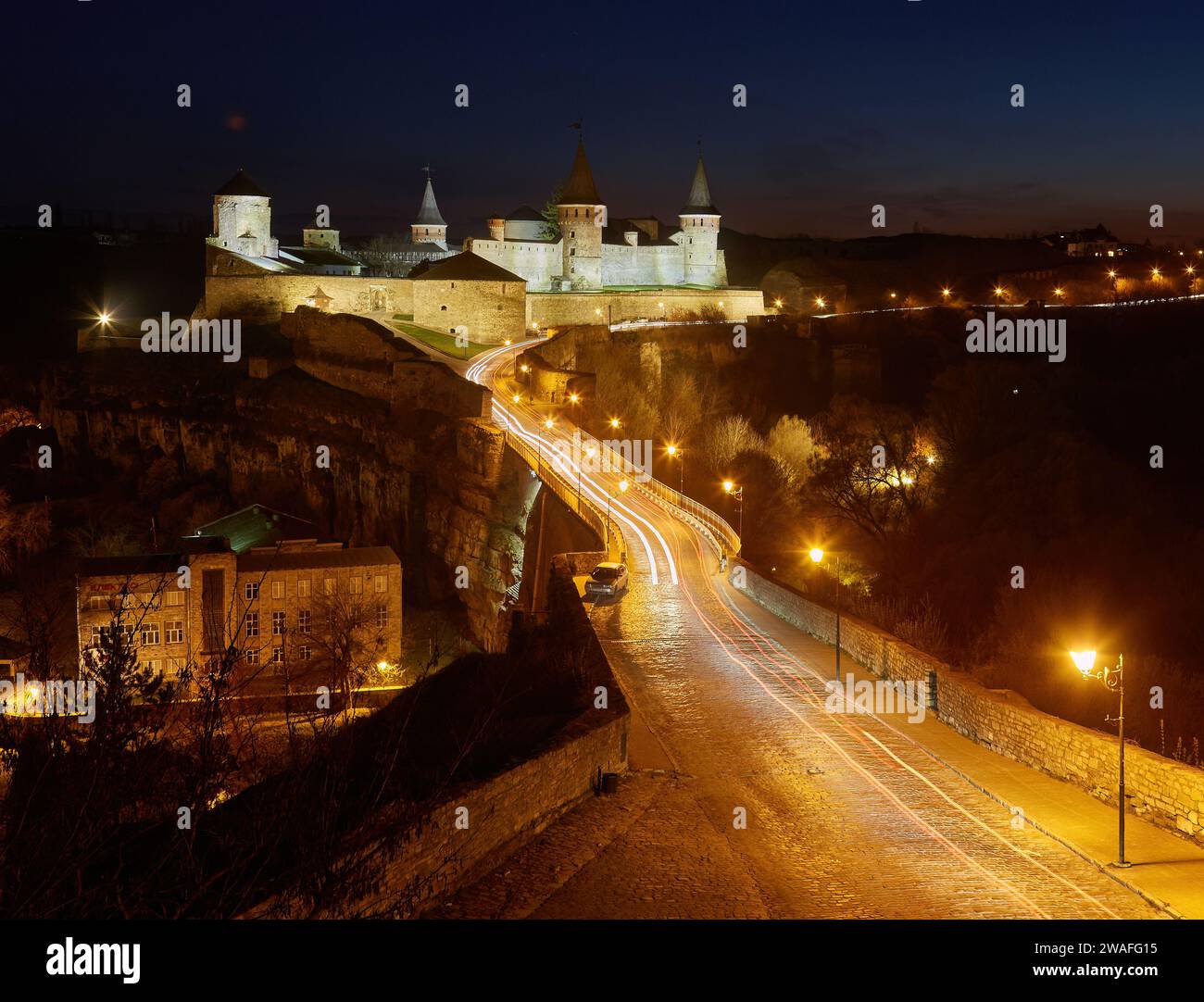 Old Castle medieval castle town of Kamenetz-Podolsk, Ukraine is one of ...