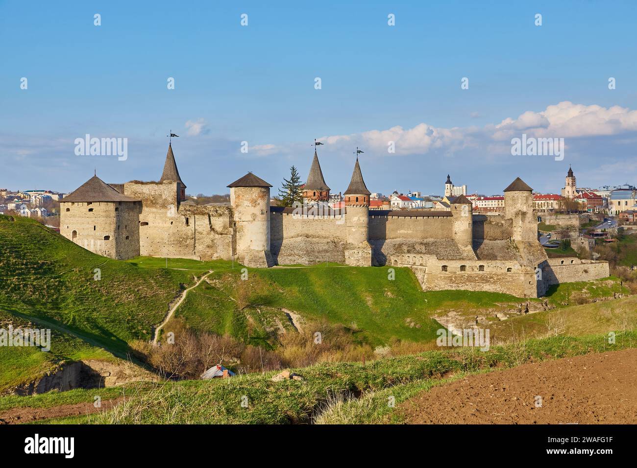 Old Castle medieval castle town of Kamenetz-Podolsk, Ukraine is one of ...