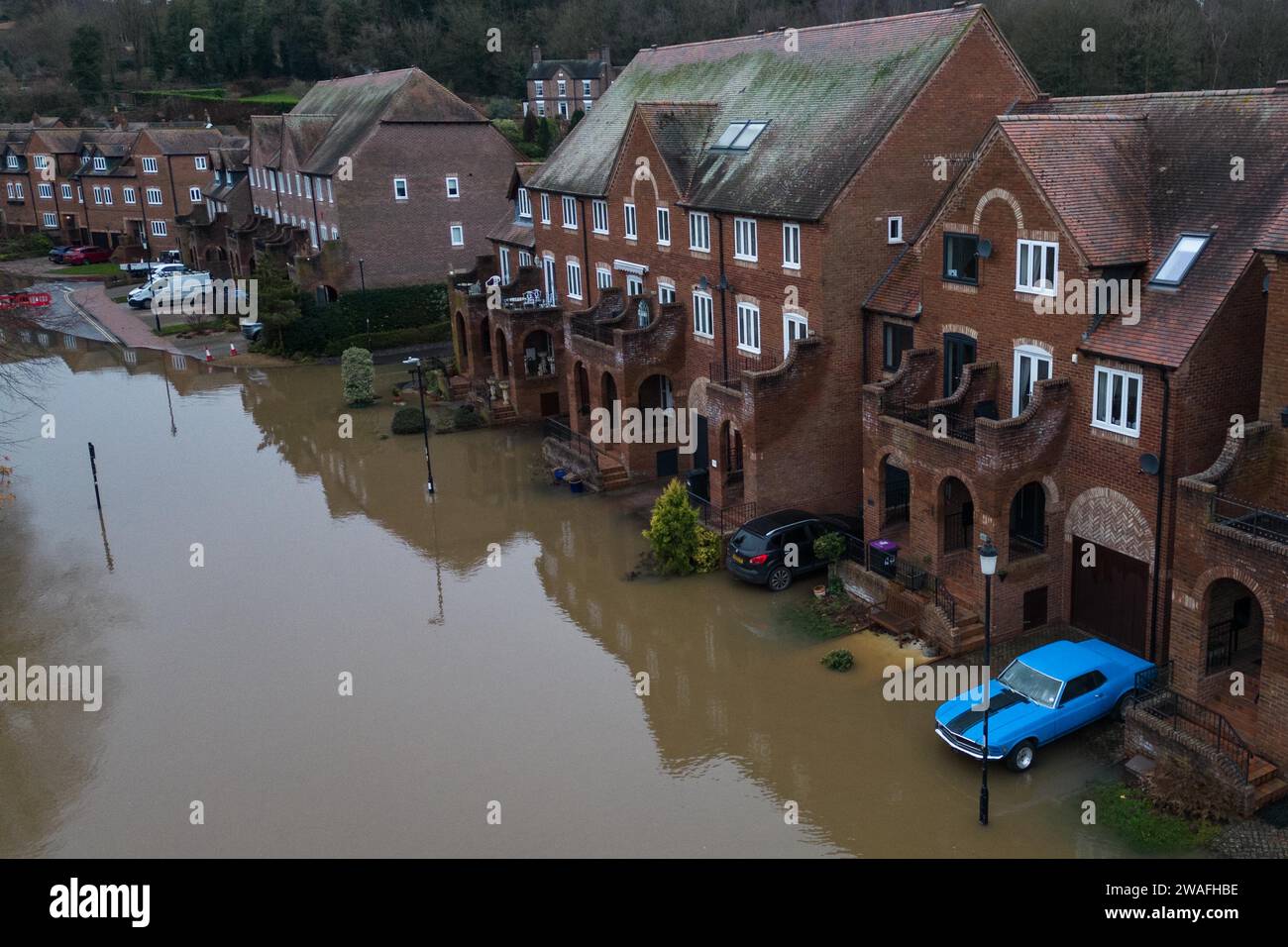 Bridgnorth, Shropshire, January 4th 2024 - Storm Henk flooding ...