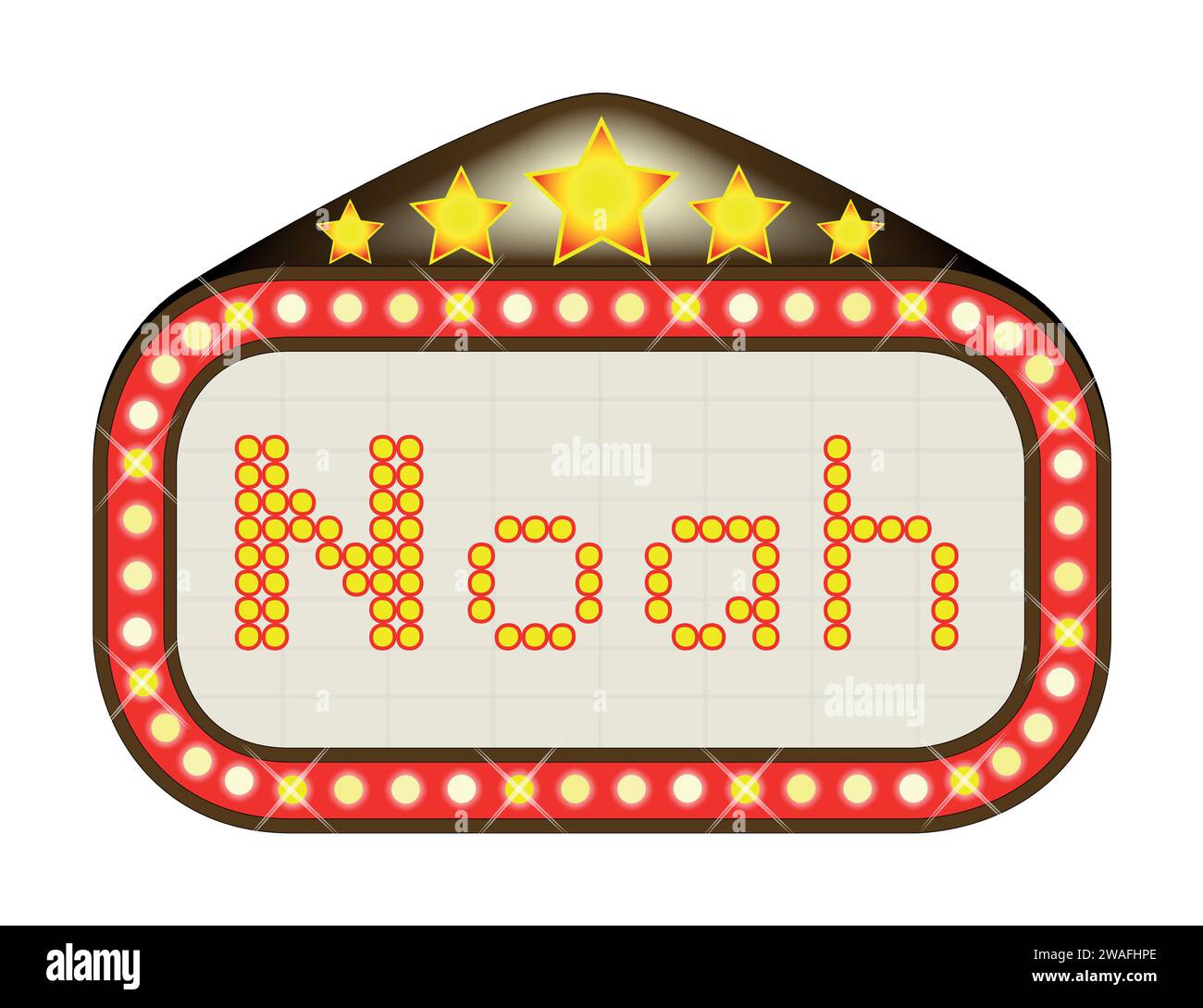 A Name movie theatre or theatre marquee with the text Noah Stock Vector ...
