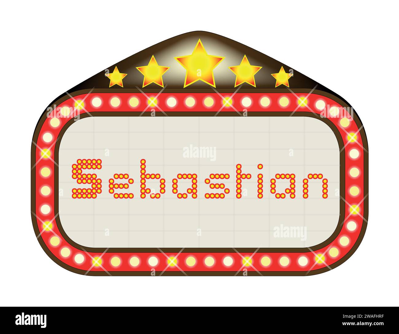 A Name movie theatre or theatre marquee with the text Sebastian Stock ...