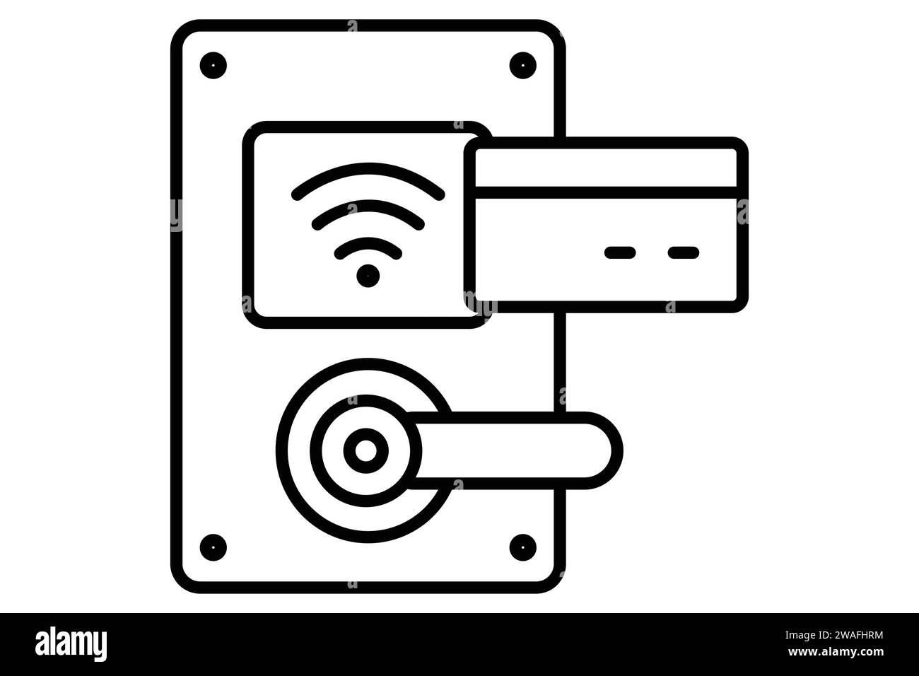 hotel key card icon. icon related to travel accommodation details. line ...