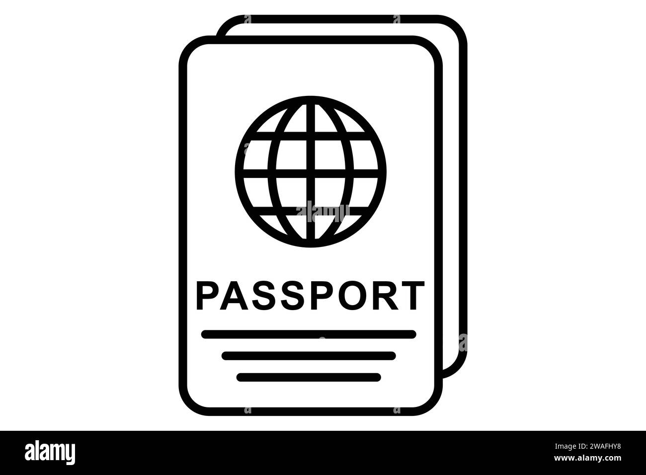 Passport Icon Icon Related To Primary Travel Document Line Icon Style