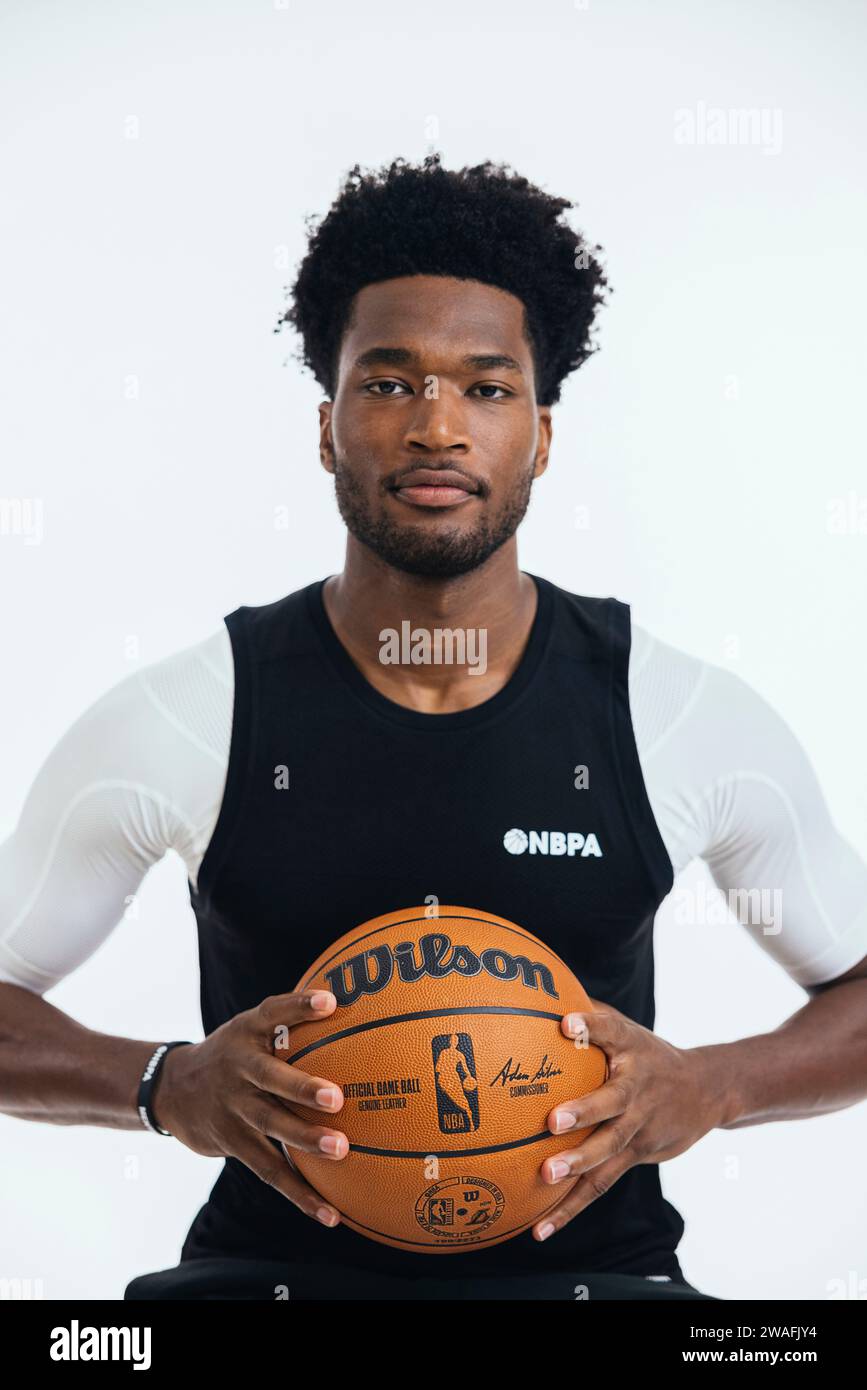 Damian Jones poses for a portrait on September 26, 2022 in Los Angeles ...
