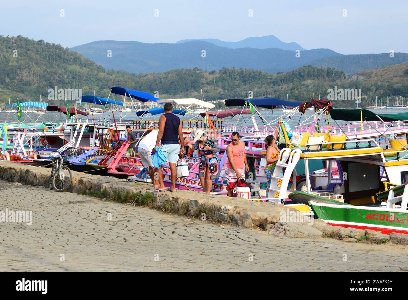 Paraty port with tourist boats. Costa Verde, Brazil Stock Photo - Alamy