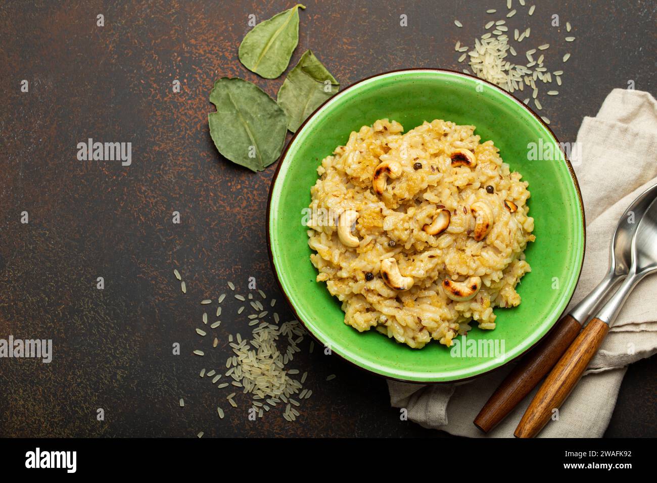 Ven Pongal (Khara Pongal), traditional Indian savoury rice dish made ...
