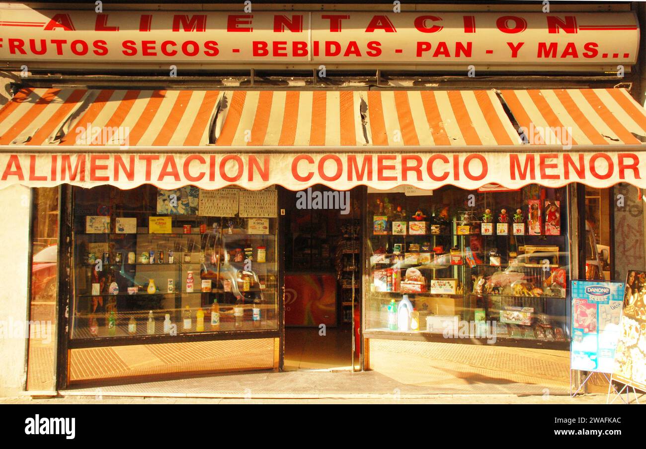 Traditional Food Shop, Madrid, Spain Stock Photo - Alamy