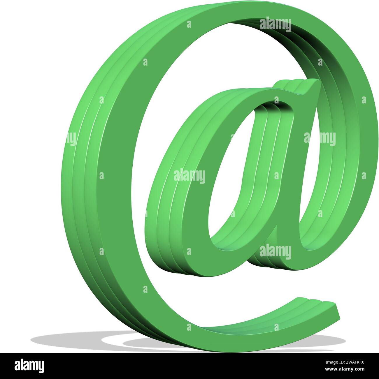 Green At-sign against white background, 3D illustration Stock Photo - Alamy