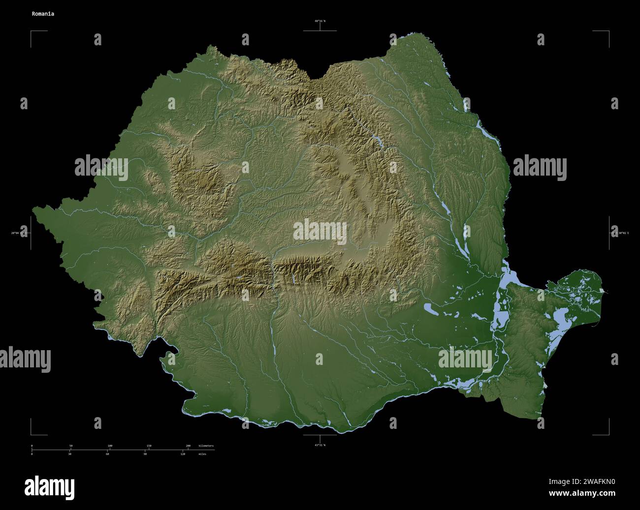 Shape of a Pale colored elevation map with lakes and rivers of the ...