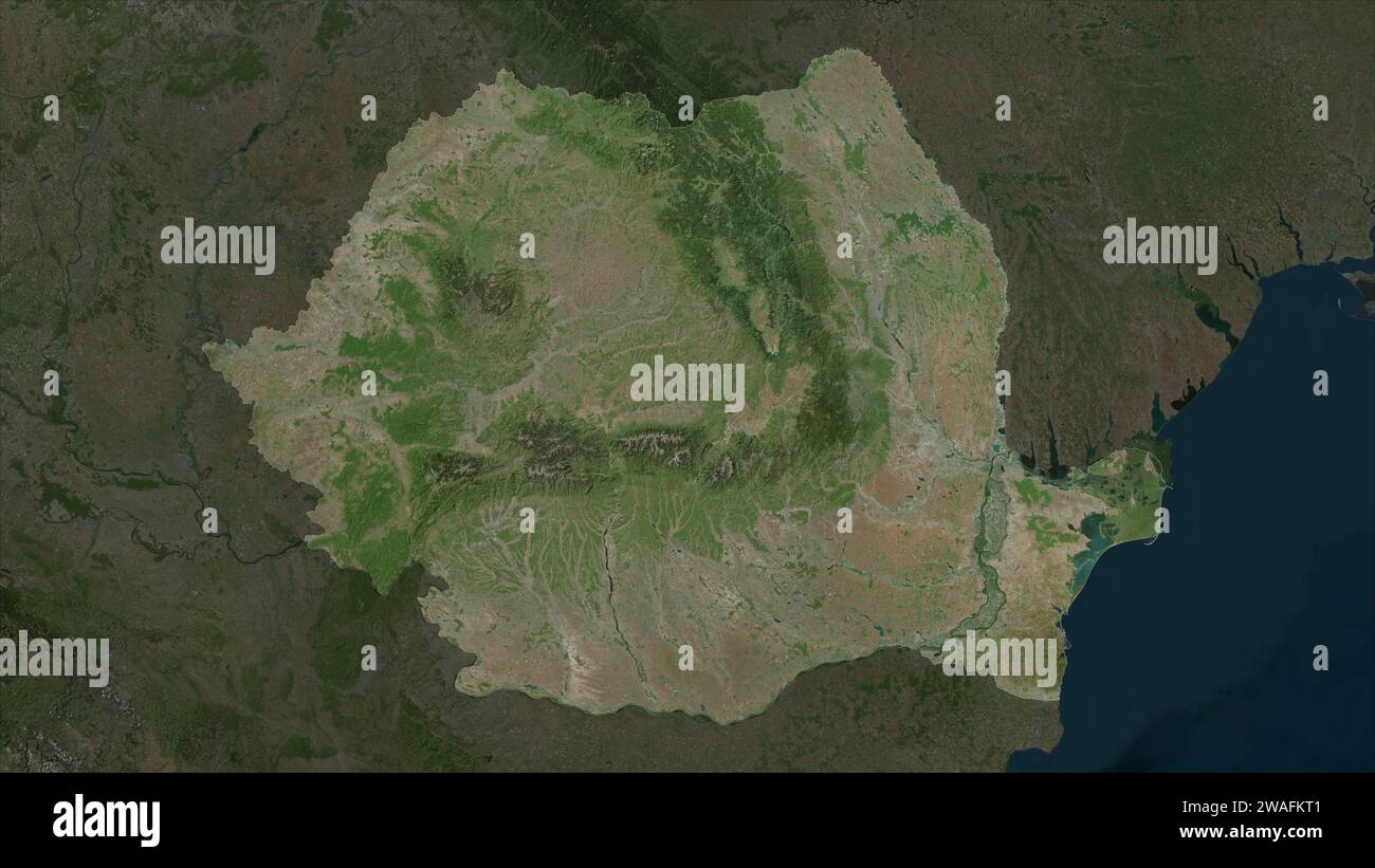 Romania highlighted on a high resolution satellite map Stock Photo - Alamy