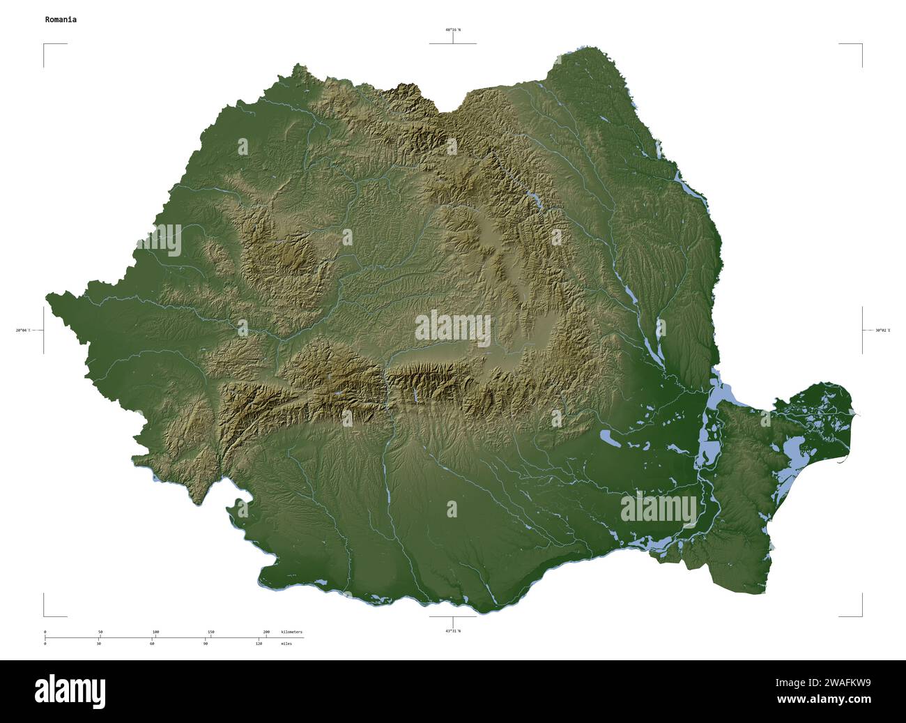 Shape of a Pale colored elevation map with lakes and rivers of the ...