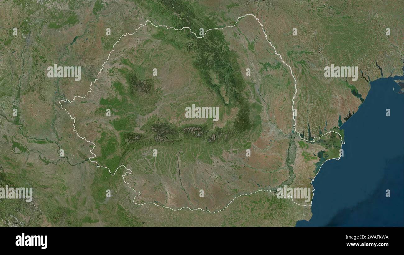 Romania outlined on a high resolution satellite map Stock Photo - Alamy