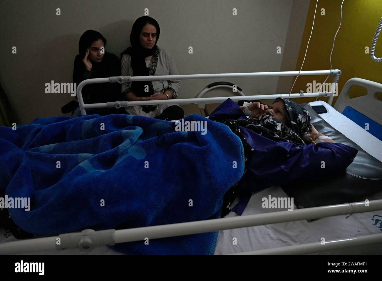 Fatemeh Rostami who was wounded in Wednesday's bomb explosion lies on ...