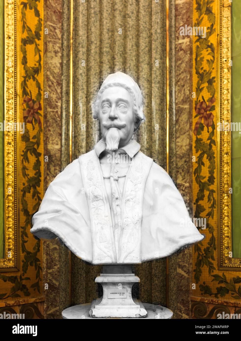 Marble bust of Pope Alexander VII, Vatican museum, Vatican city, Rome ...