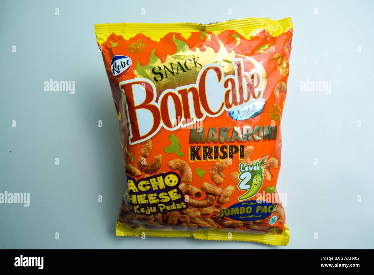 BonCabe snack makaroni crispy with cheese flavor isolated on white ...