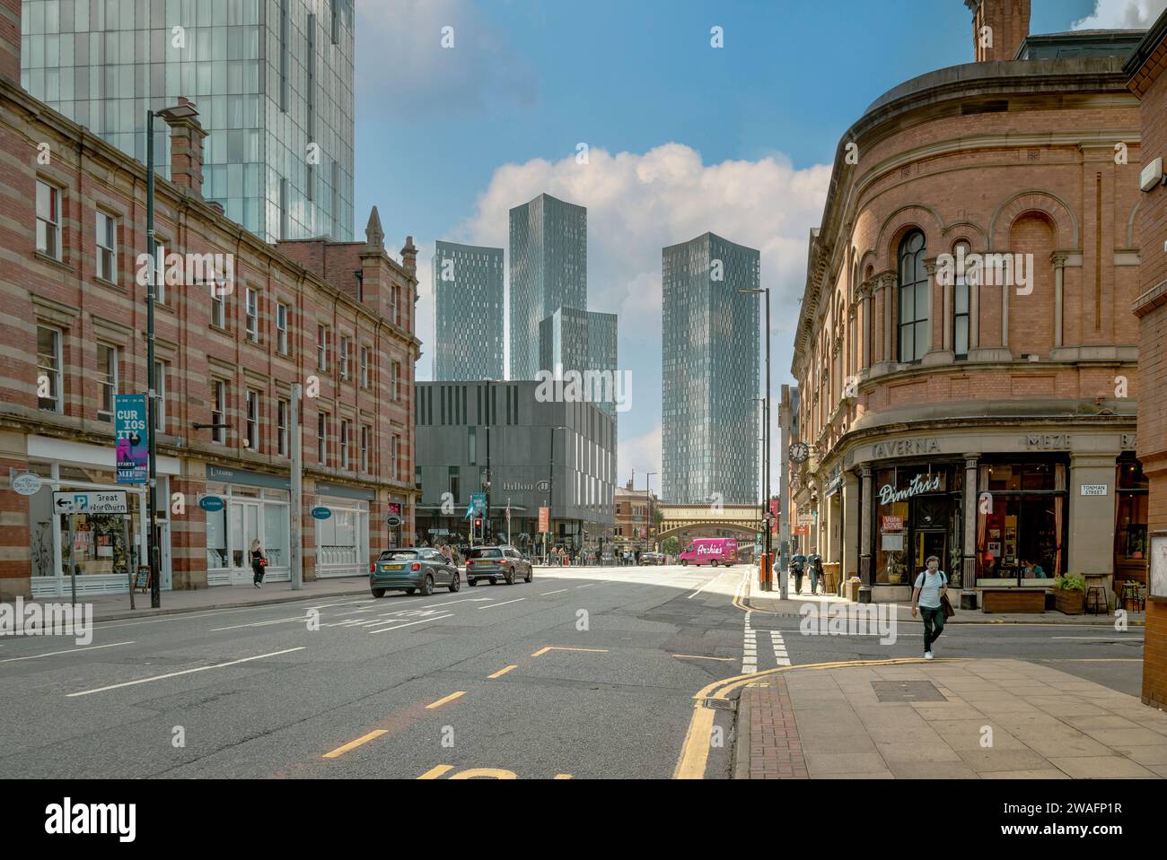View along Deansgate where the traditional charm of it’s architecture ...