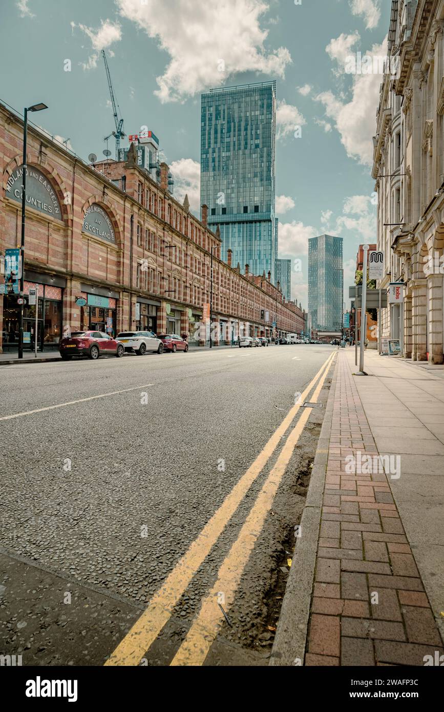 View along Deansgate where the traditional charm of it’s architecture ...