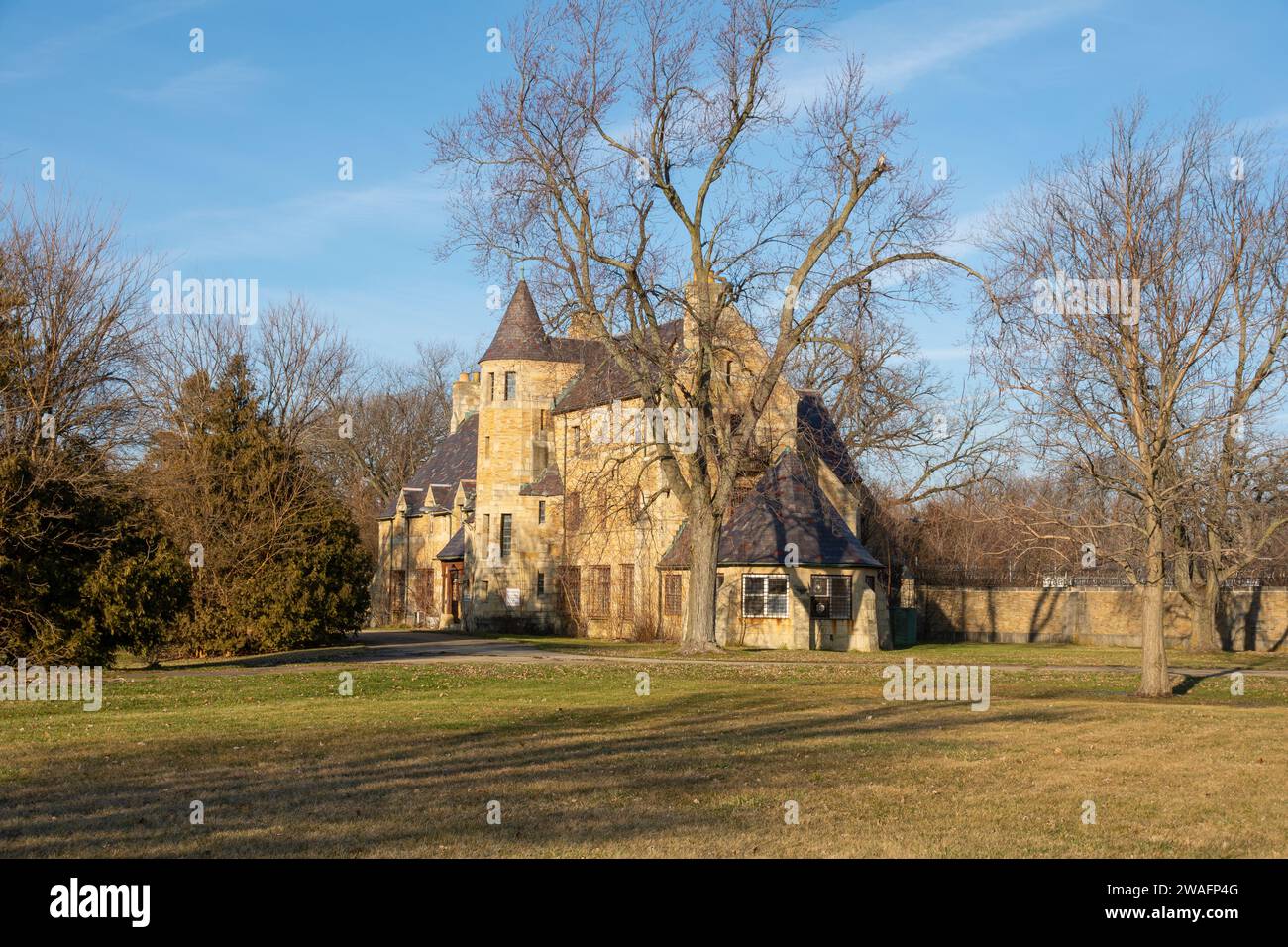 The original administration building for the now closed and abandoned ...