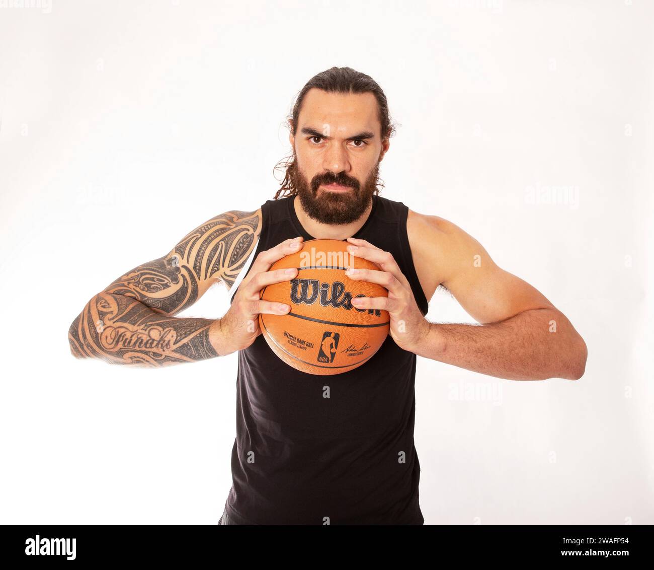 Steven Adams poses for a portrait on September 26, 2022 in Memphis ...
