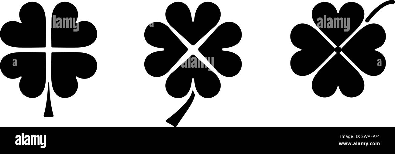 Four leaf clover Black and White Stock Photos & Images - Alamy