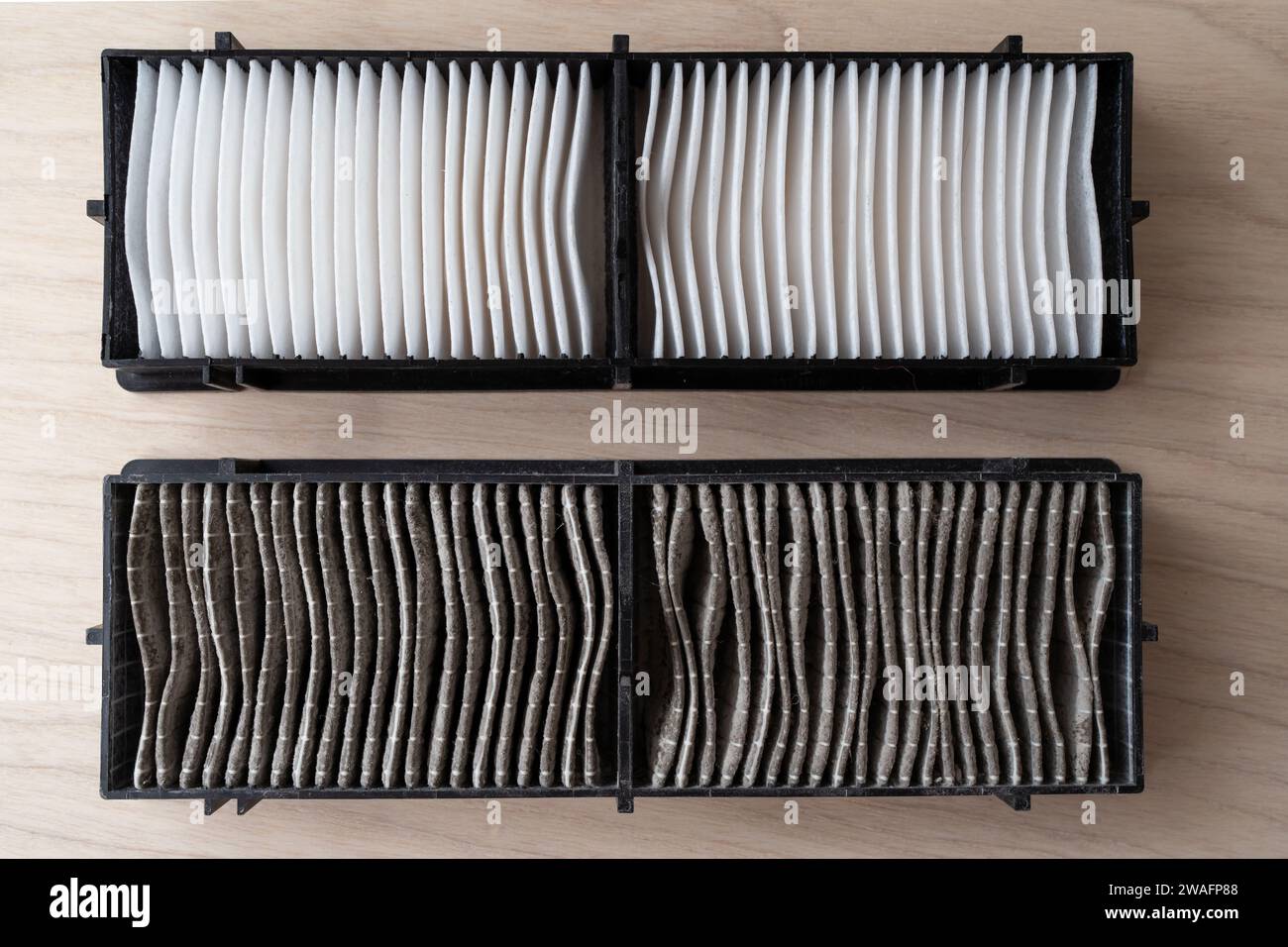 New and used air filter. Clean and dirty air filter Stock Photo - Alamy