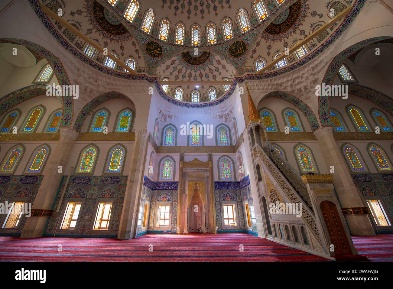 Kocatepe Mosque Kocatepe Camii interior. The mosque is the largest ...
