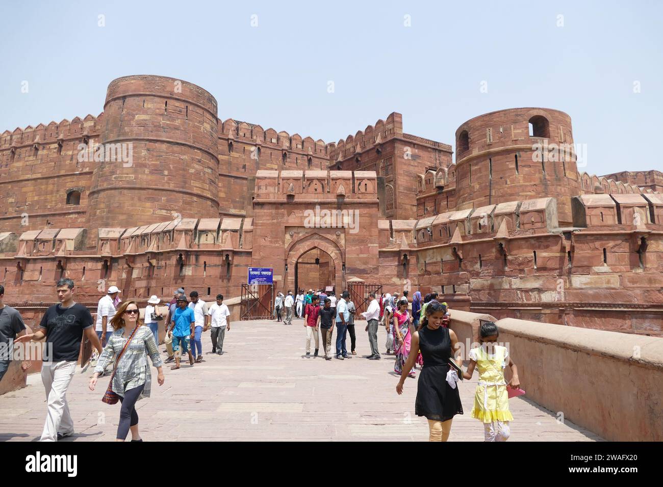 Agra, India - April 17 2017: Agra Red Fort main gate, famous popular ...