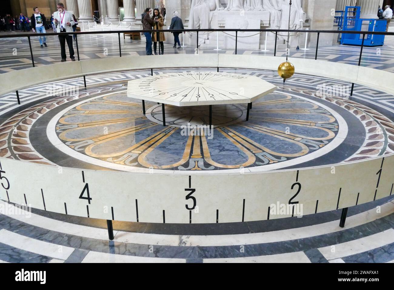 Paris, France - April 21 2017: Foucault pendulum in Pantheon, historic ...