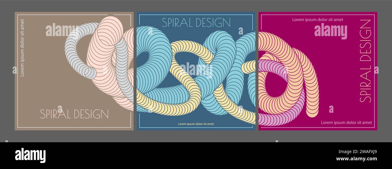 A colorful intertwining spiral. Template of elements for the design of ...