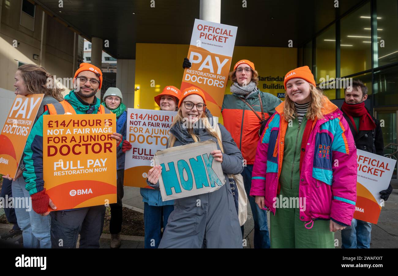 Junior Doctors begin a 6 day strike over pay and conditions outside The ...