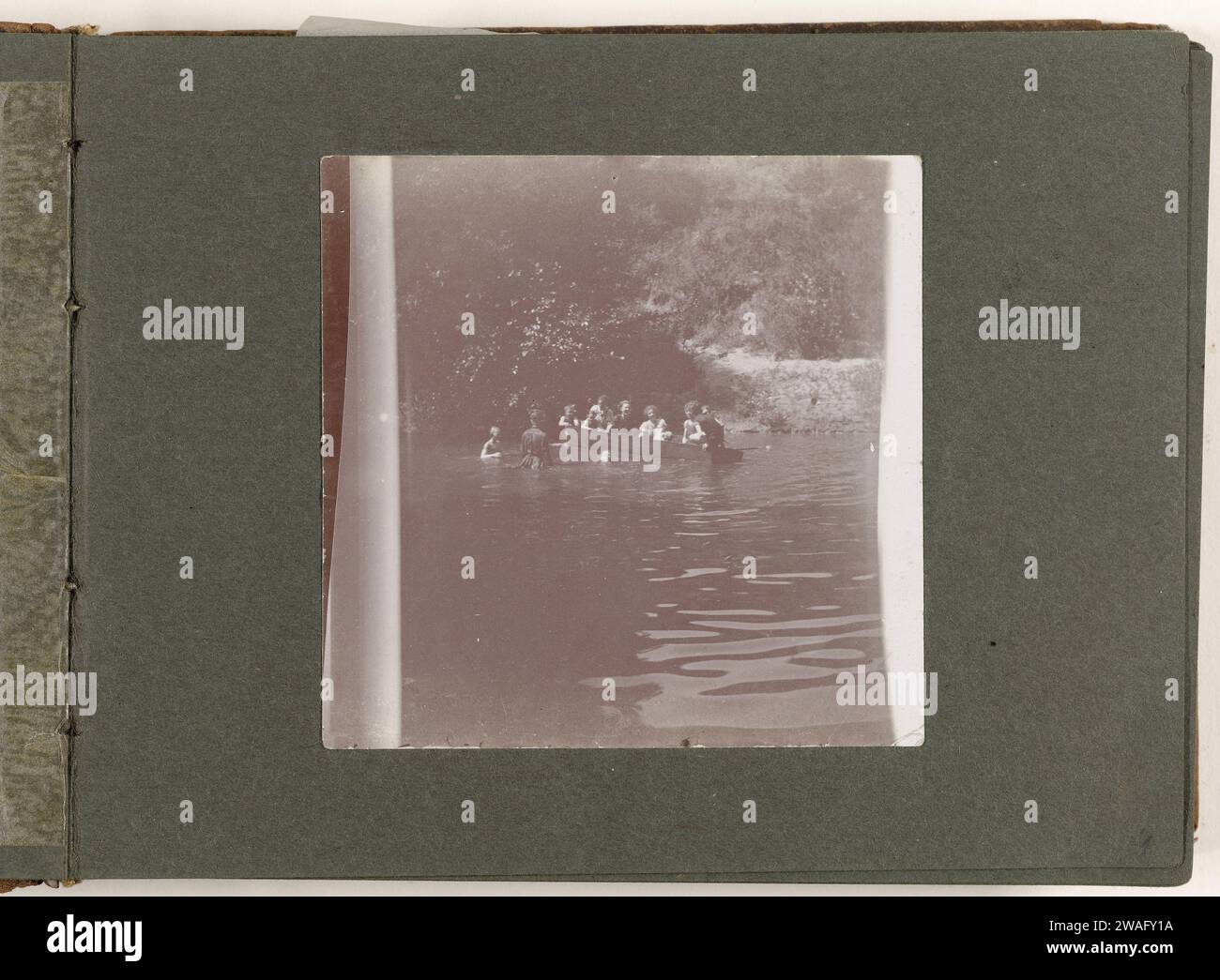 Company Swimming and in a rowing boat, Cupsuptic Lake, Maine, 1900 ...
