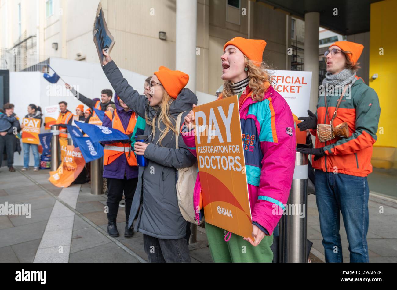 Junior Doctors begin a 6 day strike over pay and conditions outside The ...