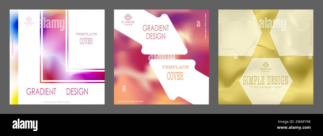 Colorful gradient with blur elements. A template for a modern cover ...
