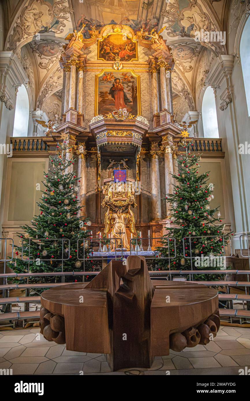 ERLANGEN, GERMANY - DECEMBER 15, 2023: Interior of the Baroque Neustadt ... ERLANGEN, GERMANY - DECEMBER 15, 2023: Interior of the Baroque Neustadt ...