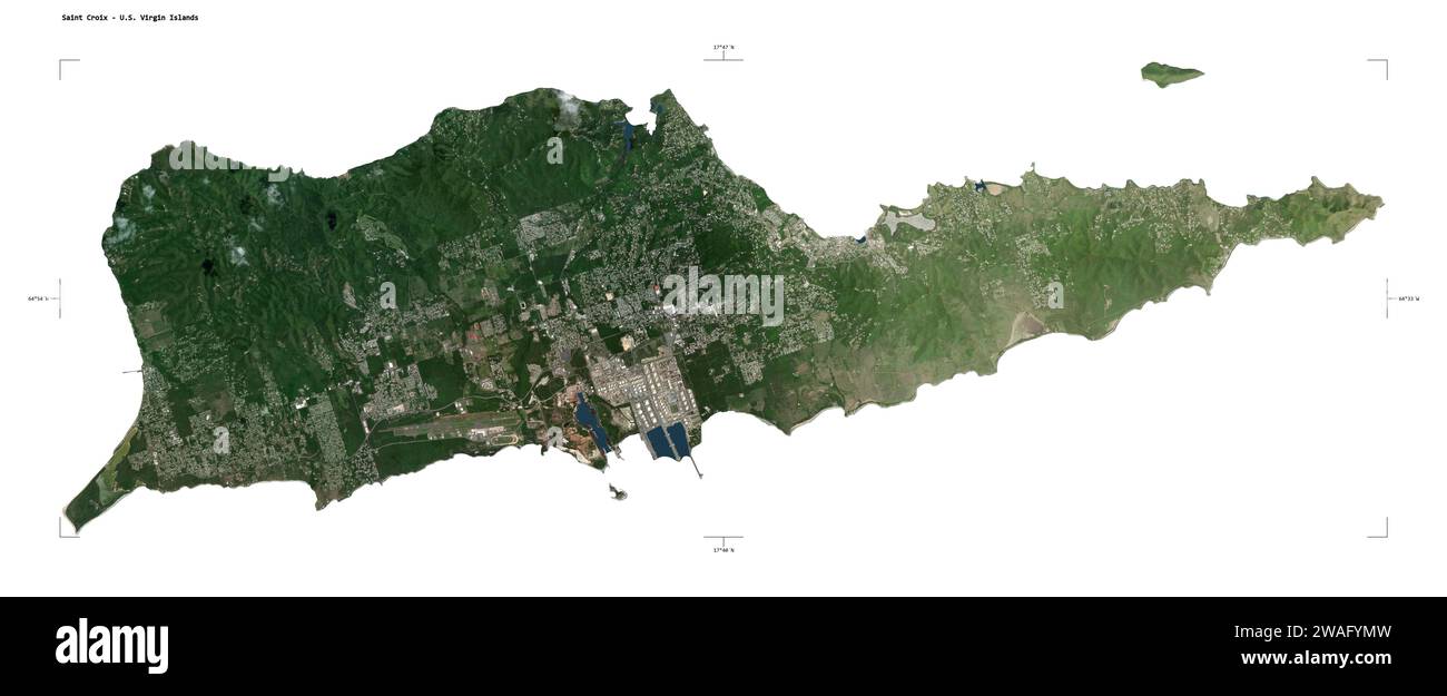 Shape of a high resolution satellite map of the Saint Croix - U.S ...