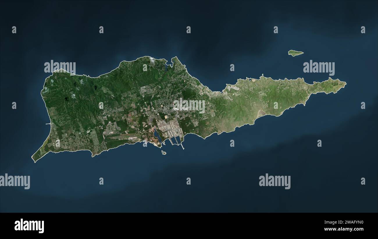 Saint Croix - U.S. Virgin Islands outlined on a high resolution ...