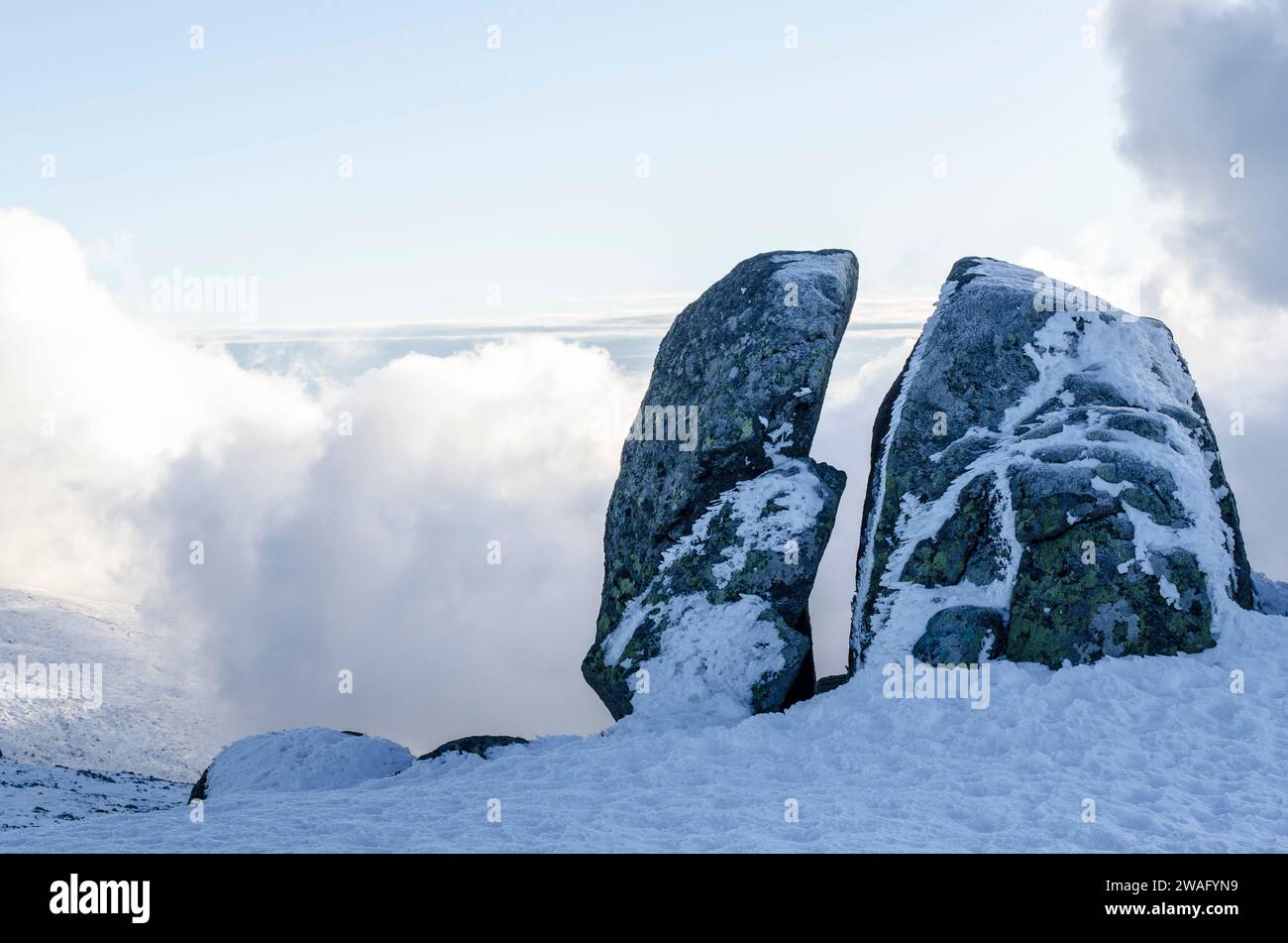 Vitosha - Cherni vruh peak, winter mountain Stock Photo - Alamy