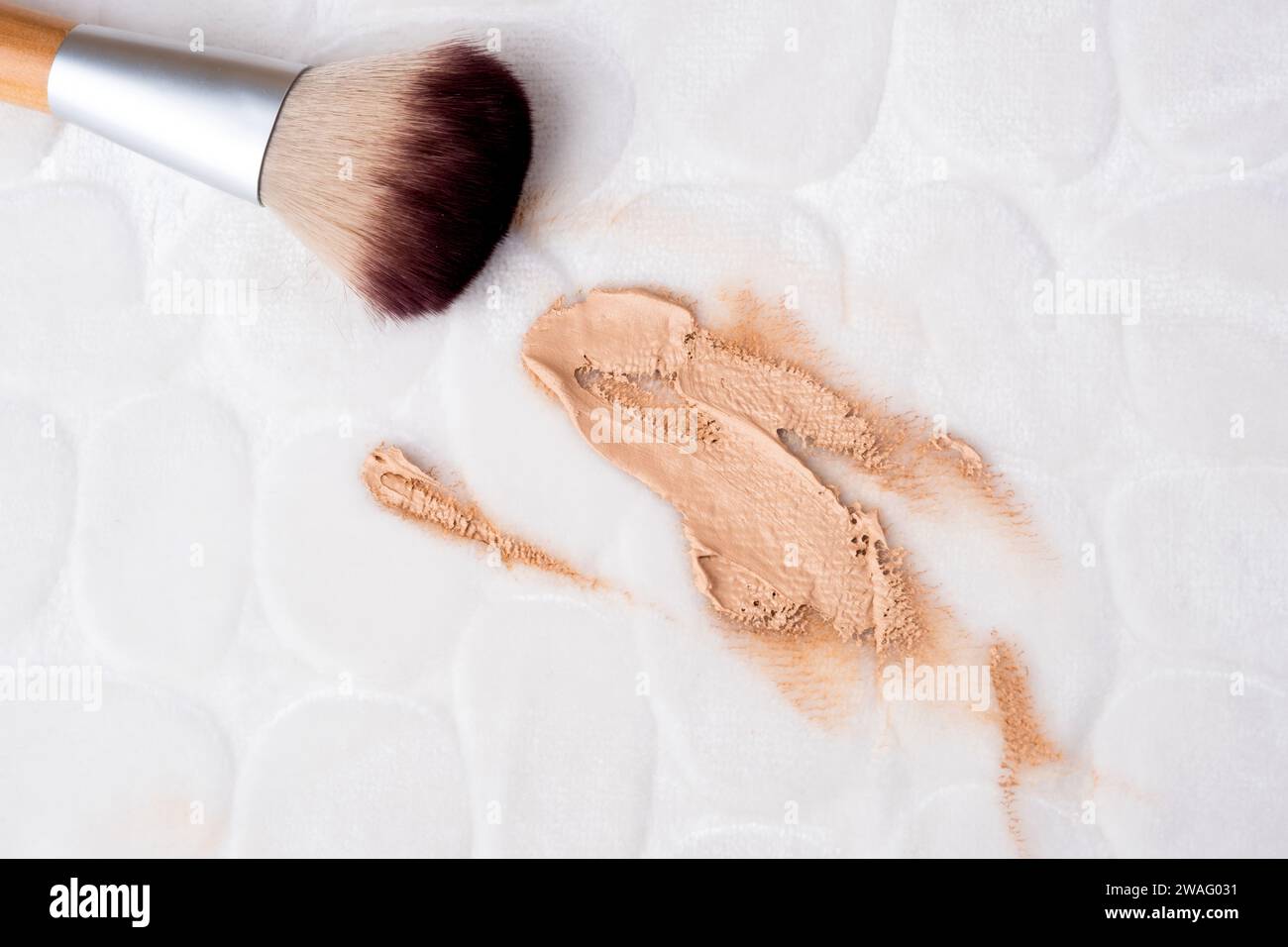 Foundation stains on the upholstery of the couch or carpet Stock Photo ...