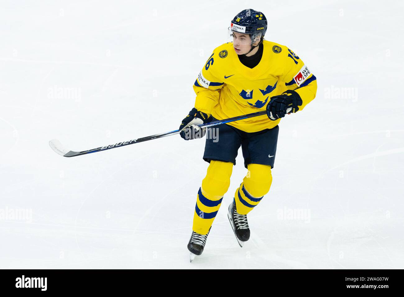 Felix Unger Sörum of, Sweden. , . during the 2024 IIHF World Junior ...