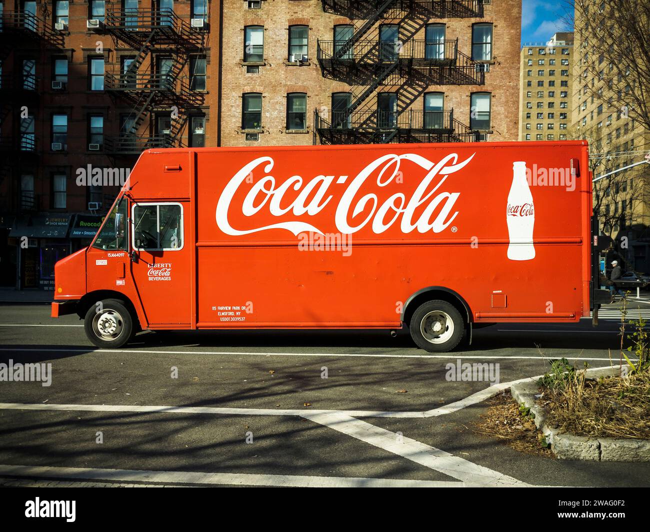 Coca-Cola branded delivery truck in Chelsea in New York on Wednesday ...