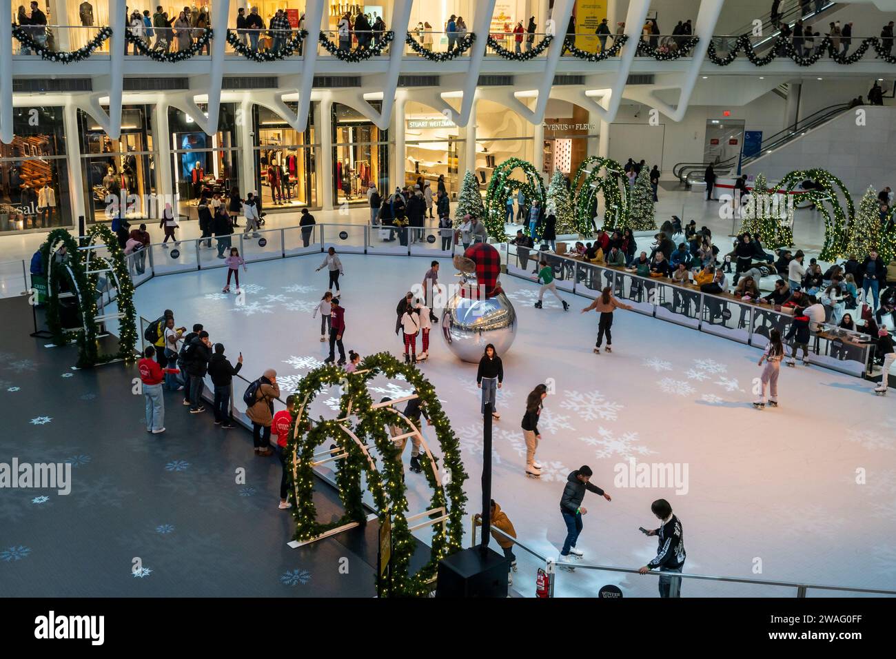 Roller skating rink in the Westfield World Trade Center Oculus ...